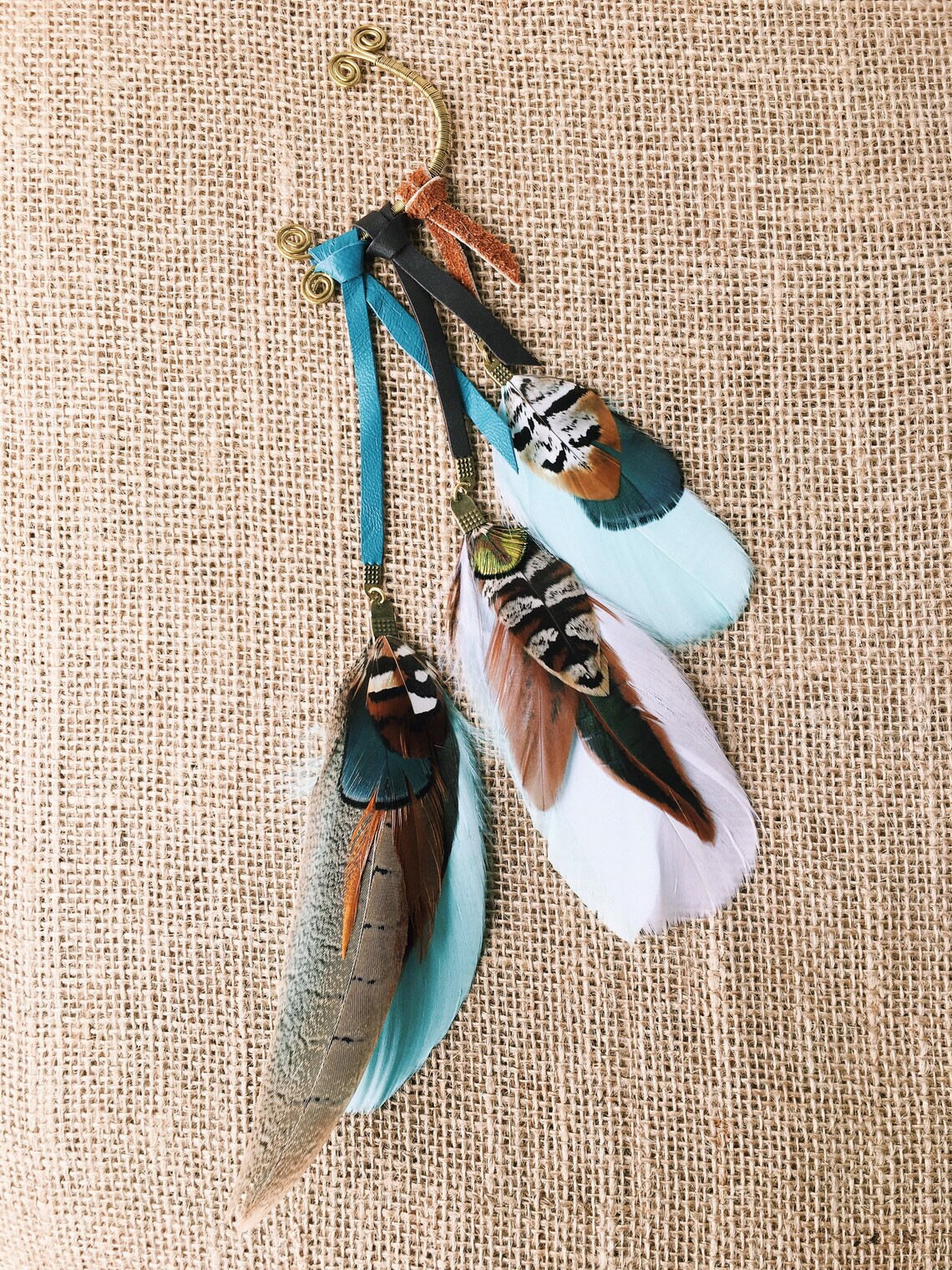 Sustainable Long Feather Ear Wrap | Handcrafted From Recycled Materials ...