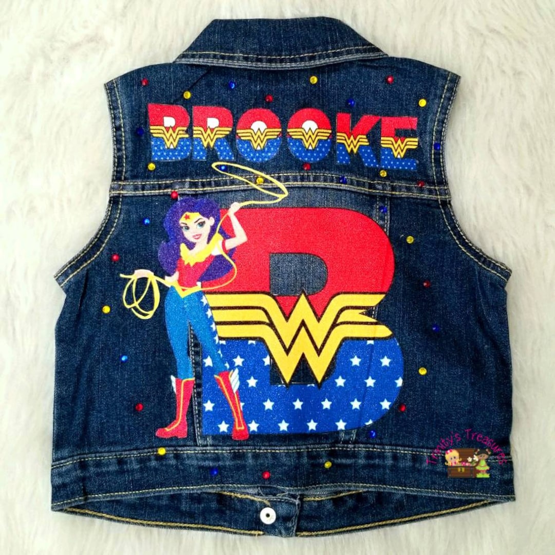 Denim Vest, Custom Denim Vest, Character Denim Vest, Birthday Vest ...
