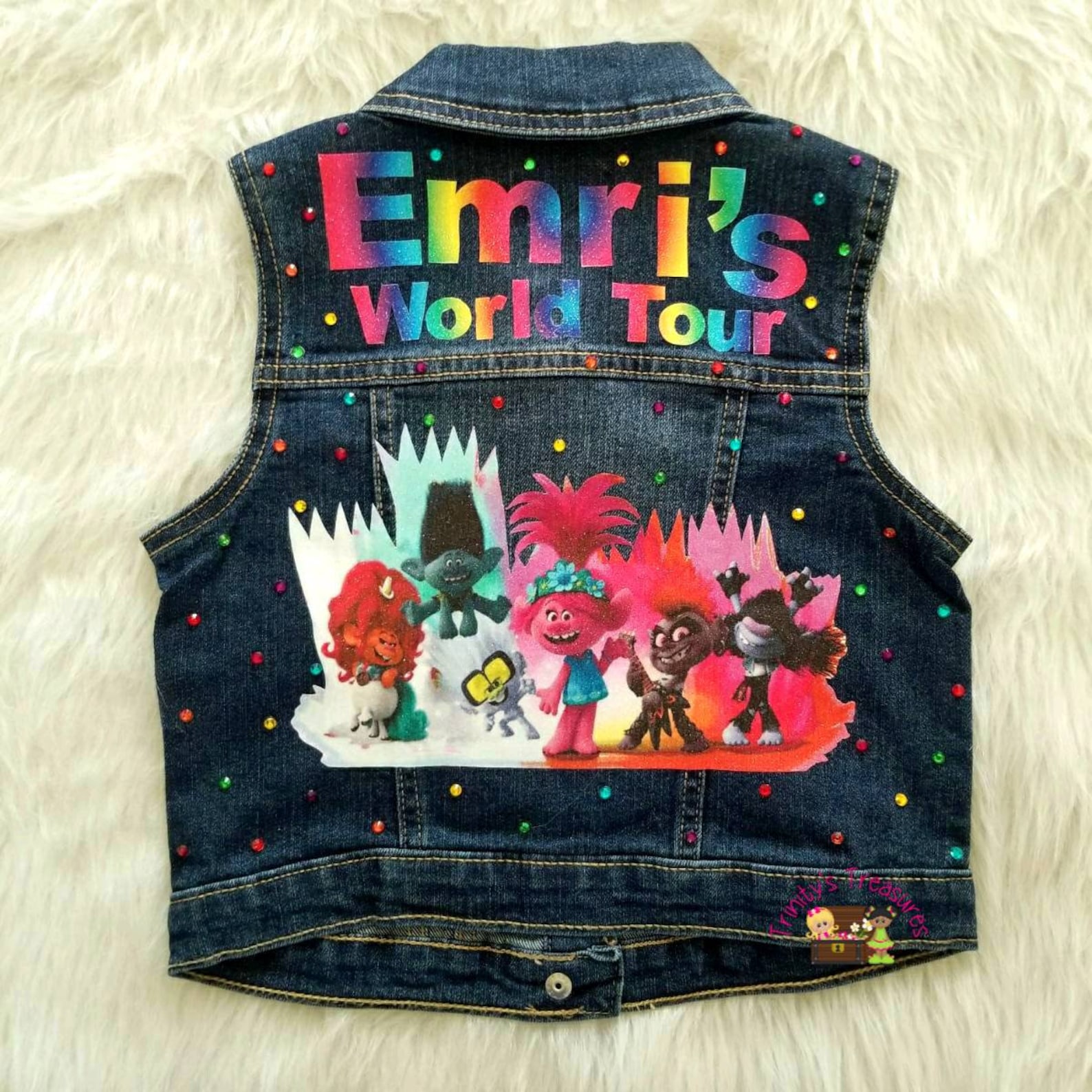 Denim Vest, Custom Denim Vest, Character Denim Vest, Birthday Vest ...