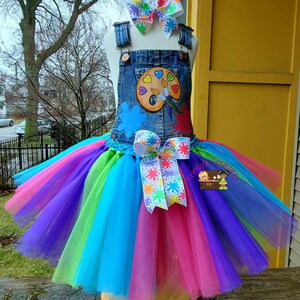 Paint Party Outfit, Tutu Overalls, Paint & Sip Party, Denim Tutu Jumper ...