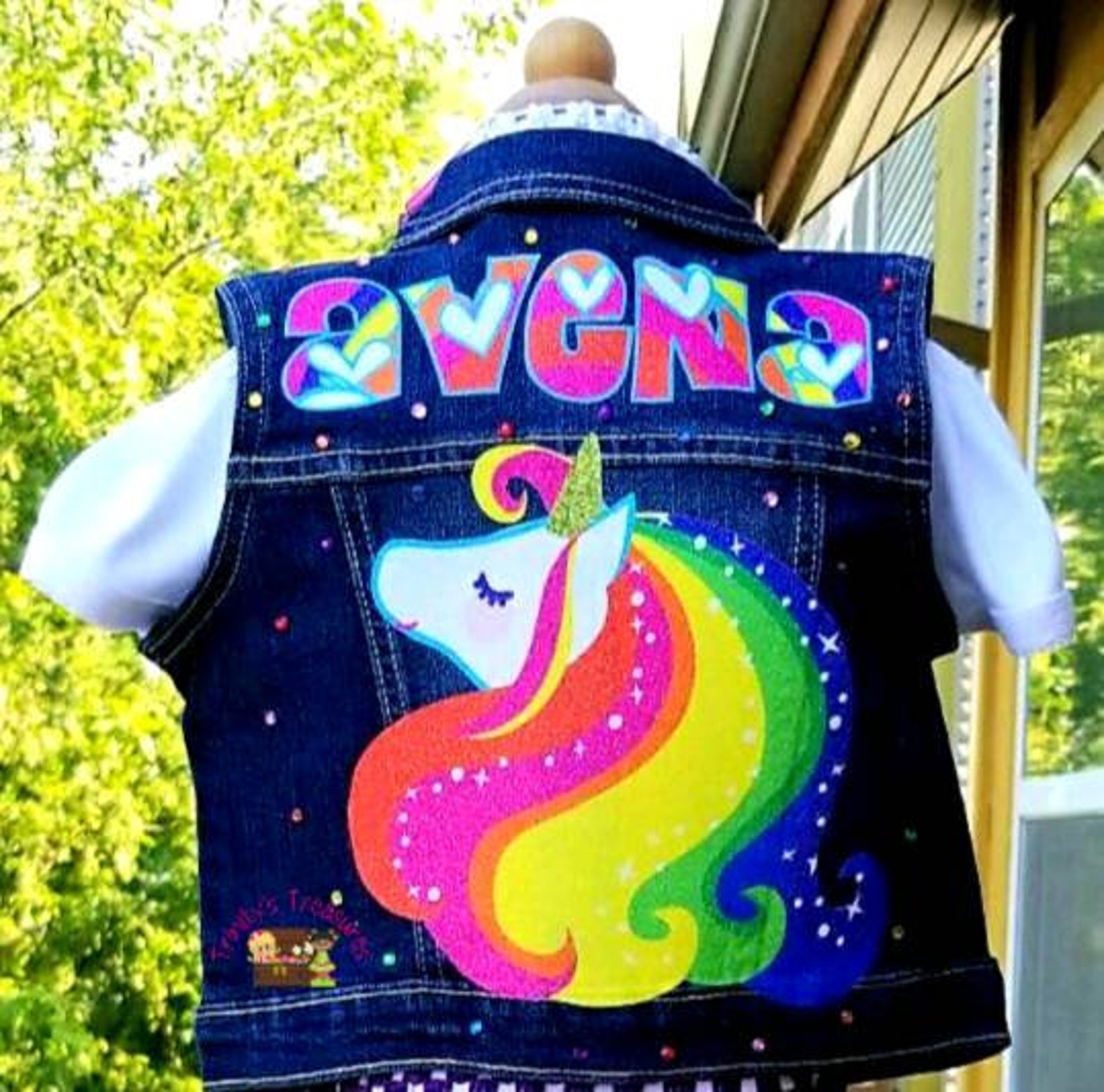 Denim Vest, Custom Denim Vest, Character Denim Vest, Birthday Vest ...