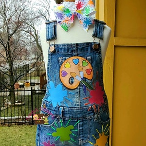 Paint Party Outfit, Tutu Overalls, Paint & Sip Party, Denim Tutu Jumper ...