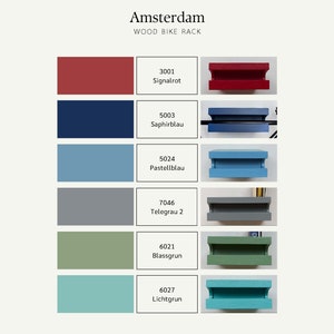 Wood Bike Wall Mount / Blue Shelf for Bike Storage / Wooden Bike Rack ...