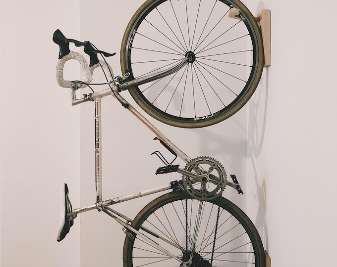 Vertical Bike Wall Mount Rack the Plank Bike Rack™ Handmade Wooden Bike ...