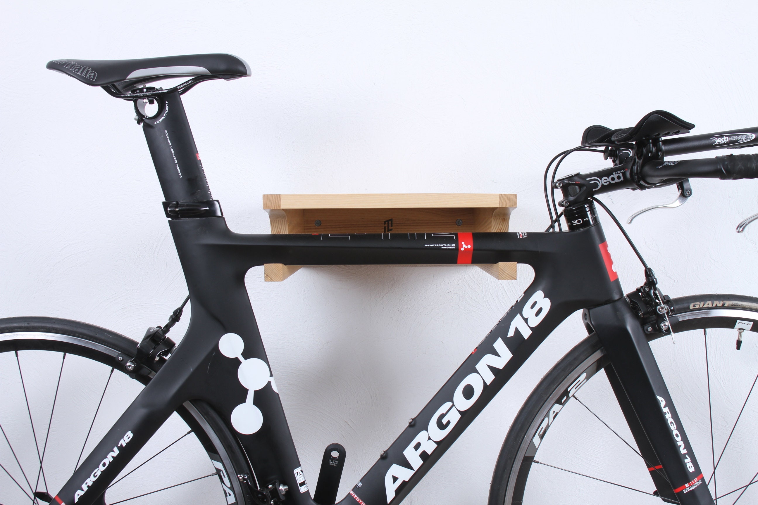 Wood Bike Wall Mount / Natural Wood Bike Rack / Bike Storage / Wooden ...