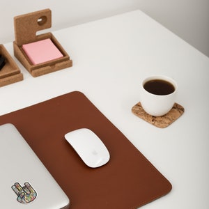 Large Leather Laptop Mat / Leather and Felt Desk Pad / Computer Pad ...