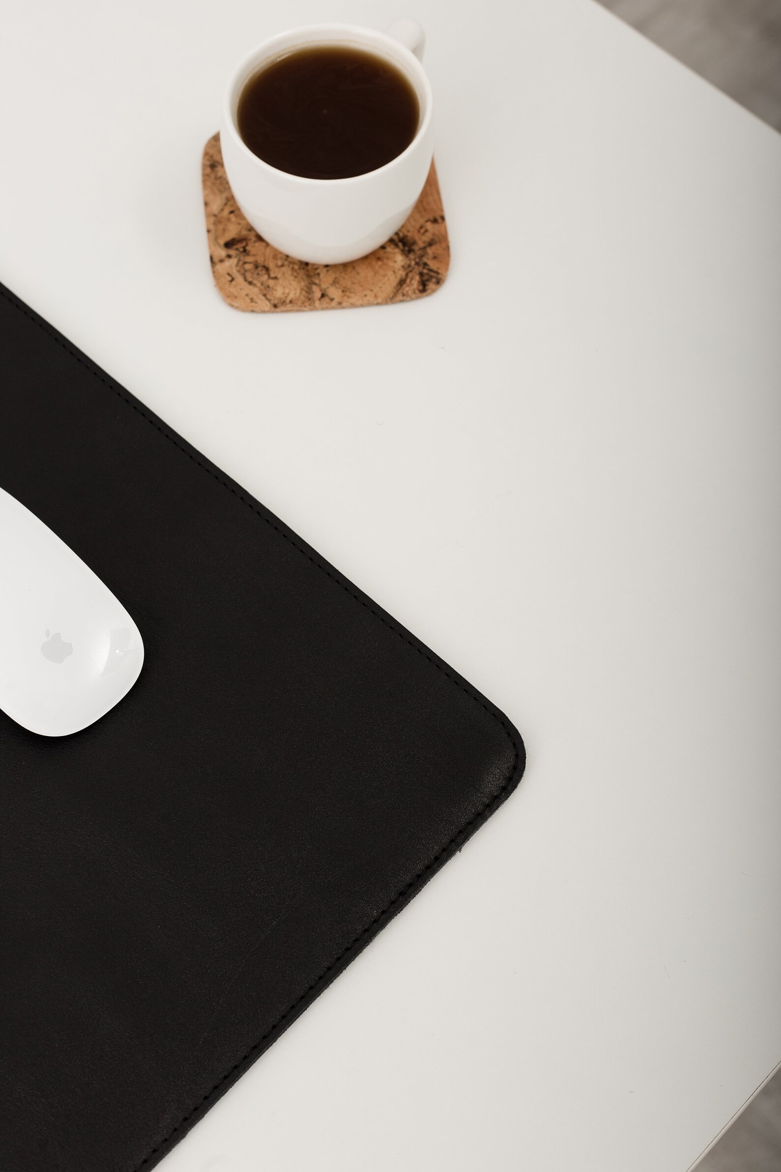 Large Leather Laptop Mat / Leather and Felt Desk Pad / - Etsy