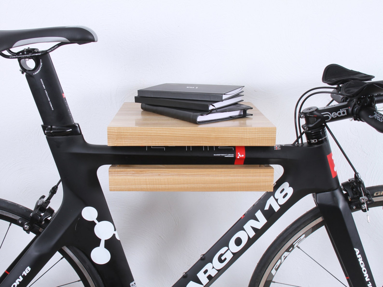 Wooden Bike Shelf / Wall Mount Bike Rack / Wall Bike Holder / | Etsy