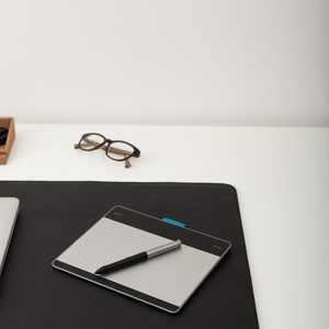 Large Leather Laptop Mat / Leather and Felt Desk Pad / Computer Pad ...