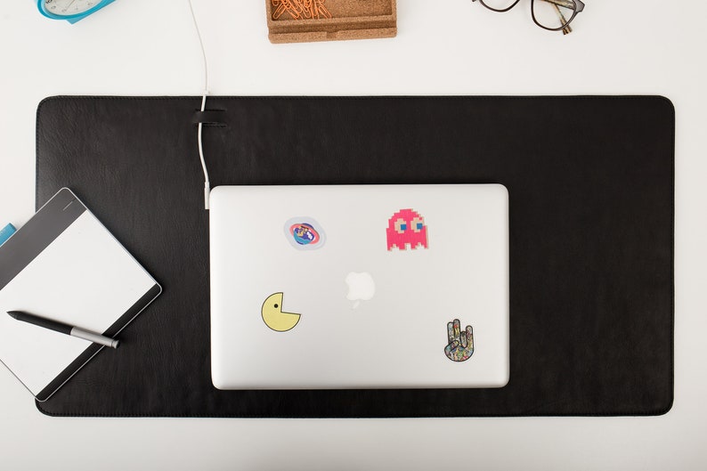 Large Leather Laptop Mat / Leather and Felt Desk Pad / - Etsy