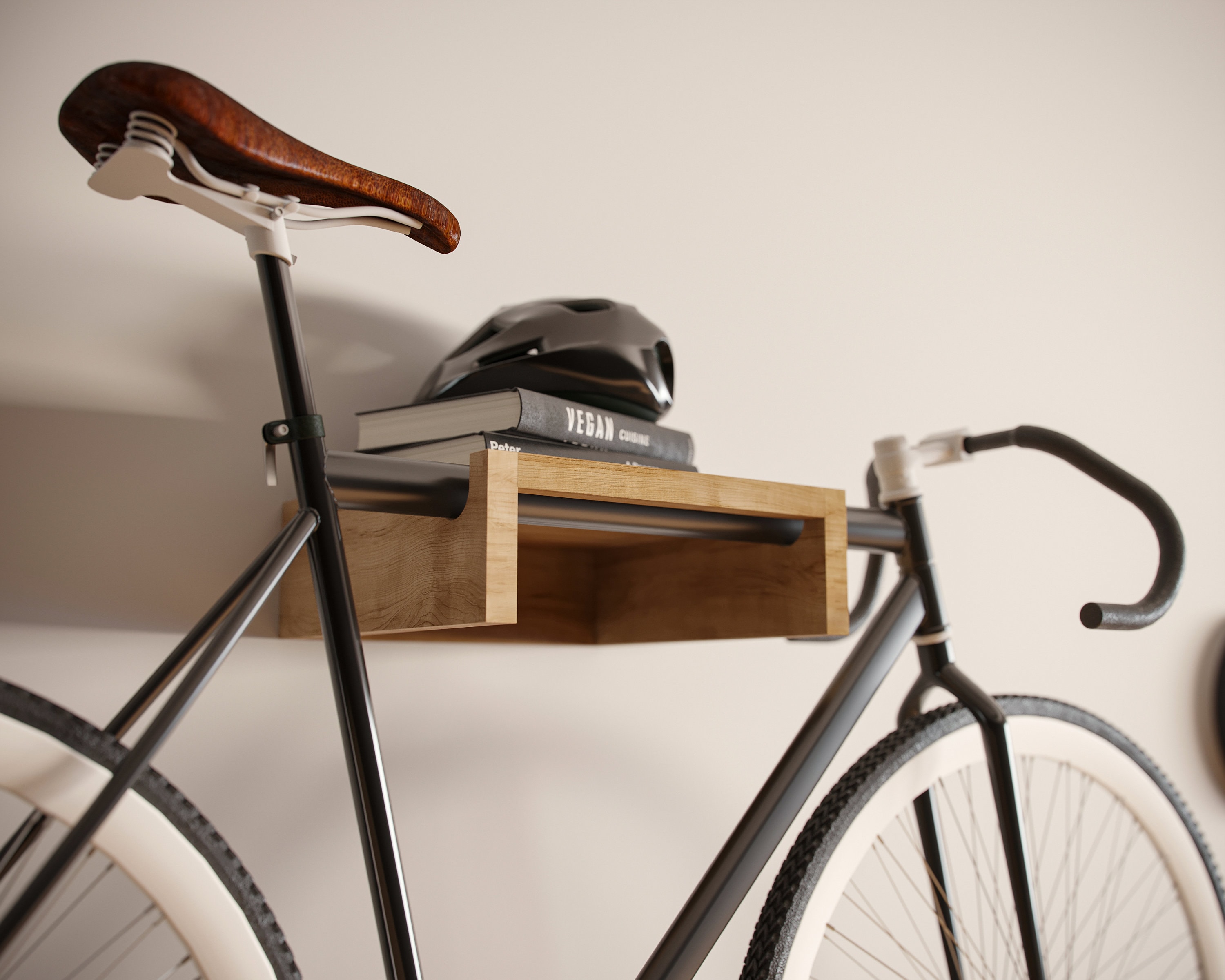 Wooden Bike Wall Mount / Wall Bike Rack / Wood Bike Holder / - Etsy