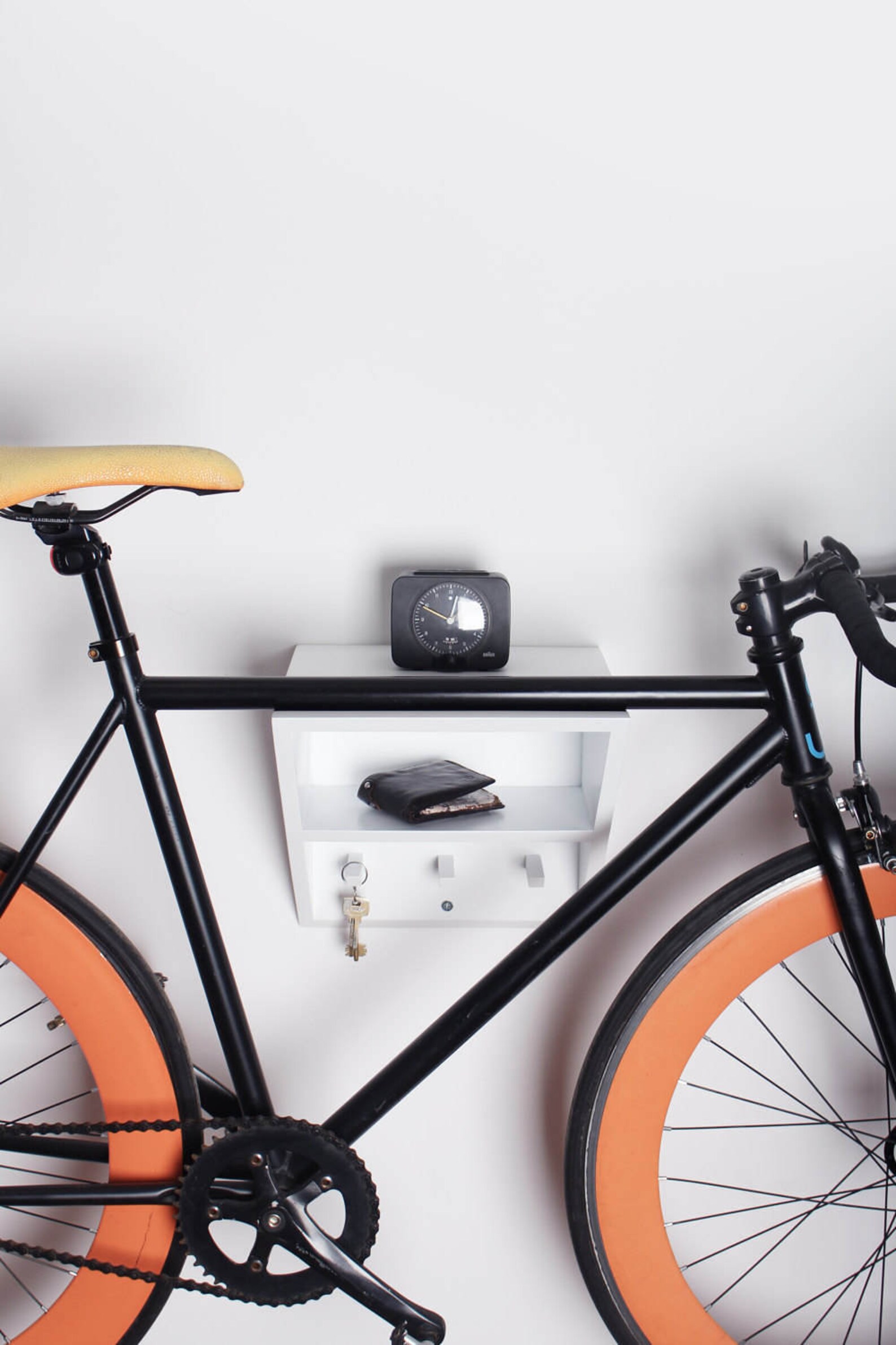 Wall Mounted Bike Rack/ Wooden Bicycle Shelf / White Bike - Etsy