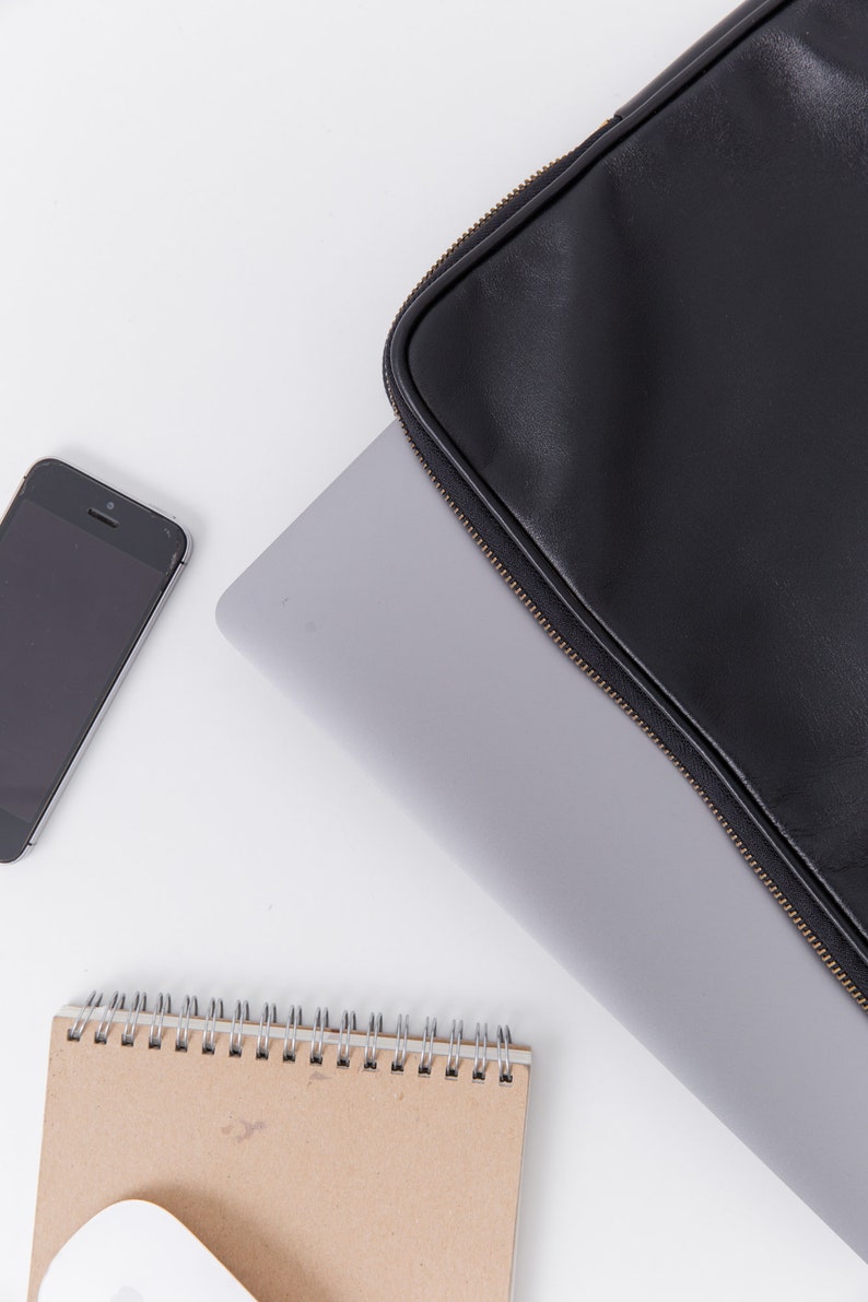 MacBook air leather sleeve / Laptop zip folio / MacBook pro | Etsy