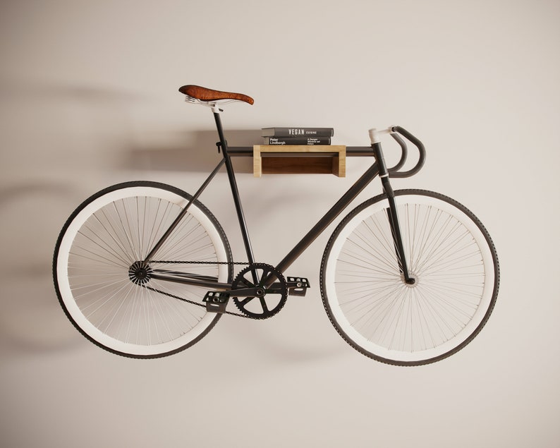 Wooden Bike Wall Mount / Wall Bike Rack / Wood Bike Holder / - Etsy