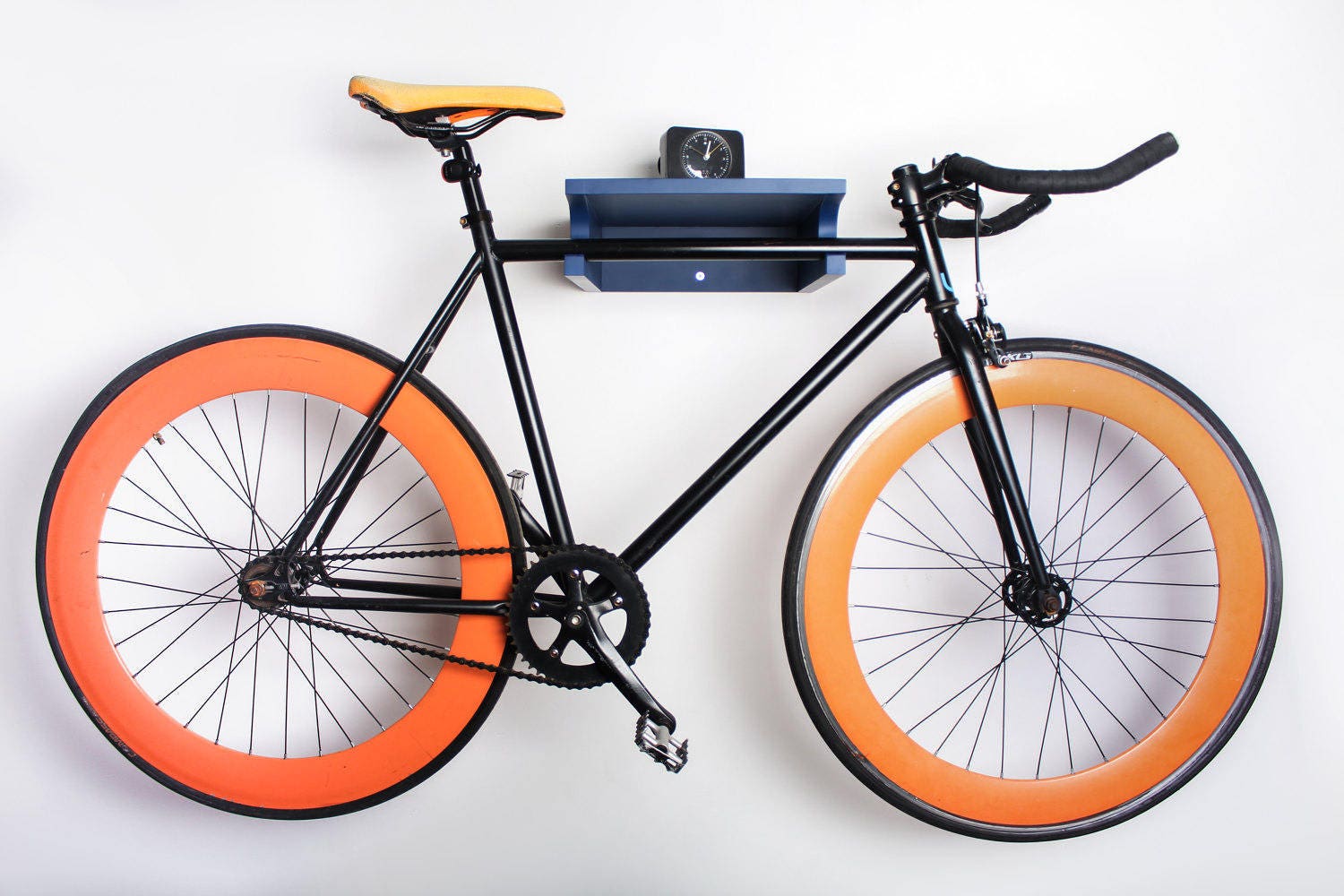 Wooden Bike Shelf / Blue Wall Bike Rack / Bicycle Holder / | Etsy