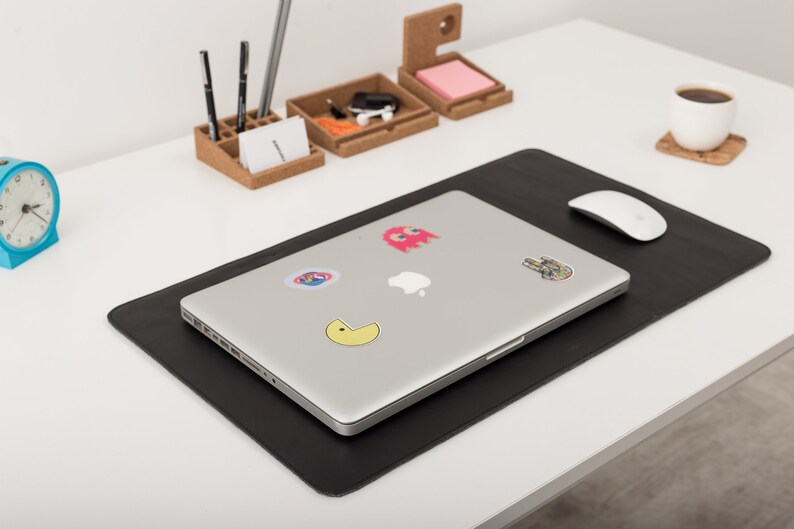 Leather Desk Pad / Leather and Felt Laptop Mat / Desk Organizer ...