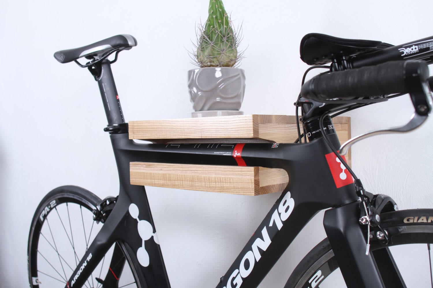 Wooden Bike Shelf / Wall Mount Bike Rack / Wall Bike Holder / Wood ...