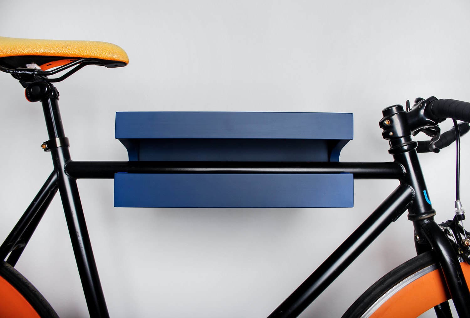Wood Bike Wall Mount / Blue Shelf for Bike Storage / Wooden - Etsy