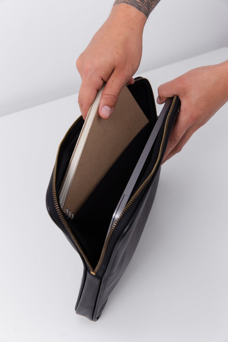 MacBook air leather sleeve / Laptop zip folio / MacBook pro | Etsy