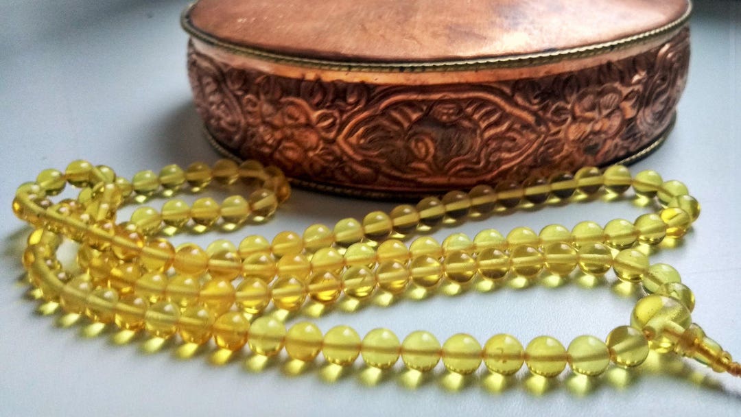 Love - 108 Baltic Amber Mala for Meditation (size Ø7 Colour 2 ...