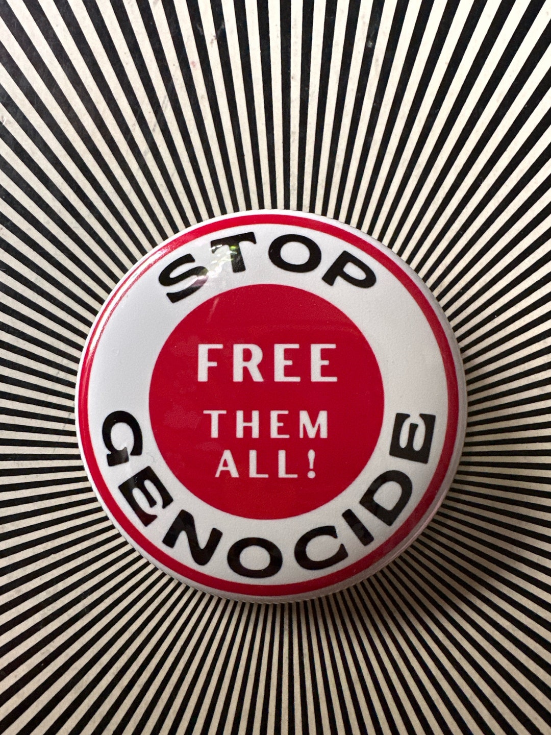 2.25 Inch Stop Genocide Free Them All Pin - Etsy