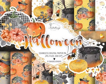 Happy Halloween Digital Paper Pack Halloween Seamless - Etsy