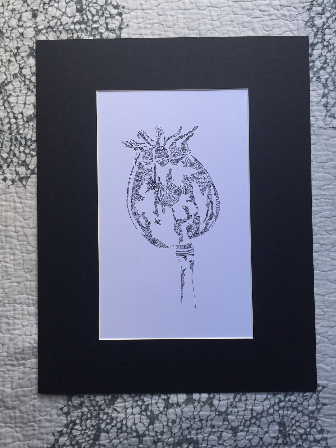 Poppy Seedhead Image Pen & Ink Drawing - Etsy