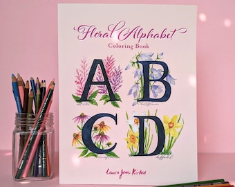 Floral Alphabet Coloring Book - Etsy