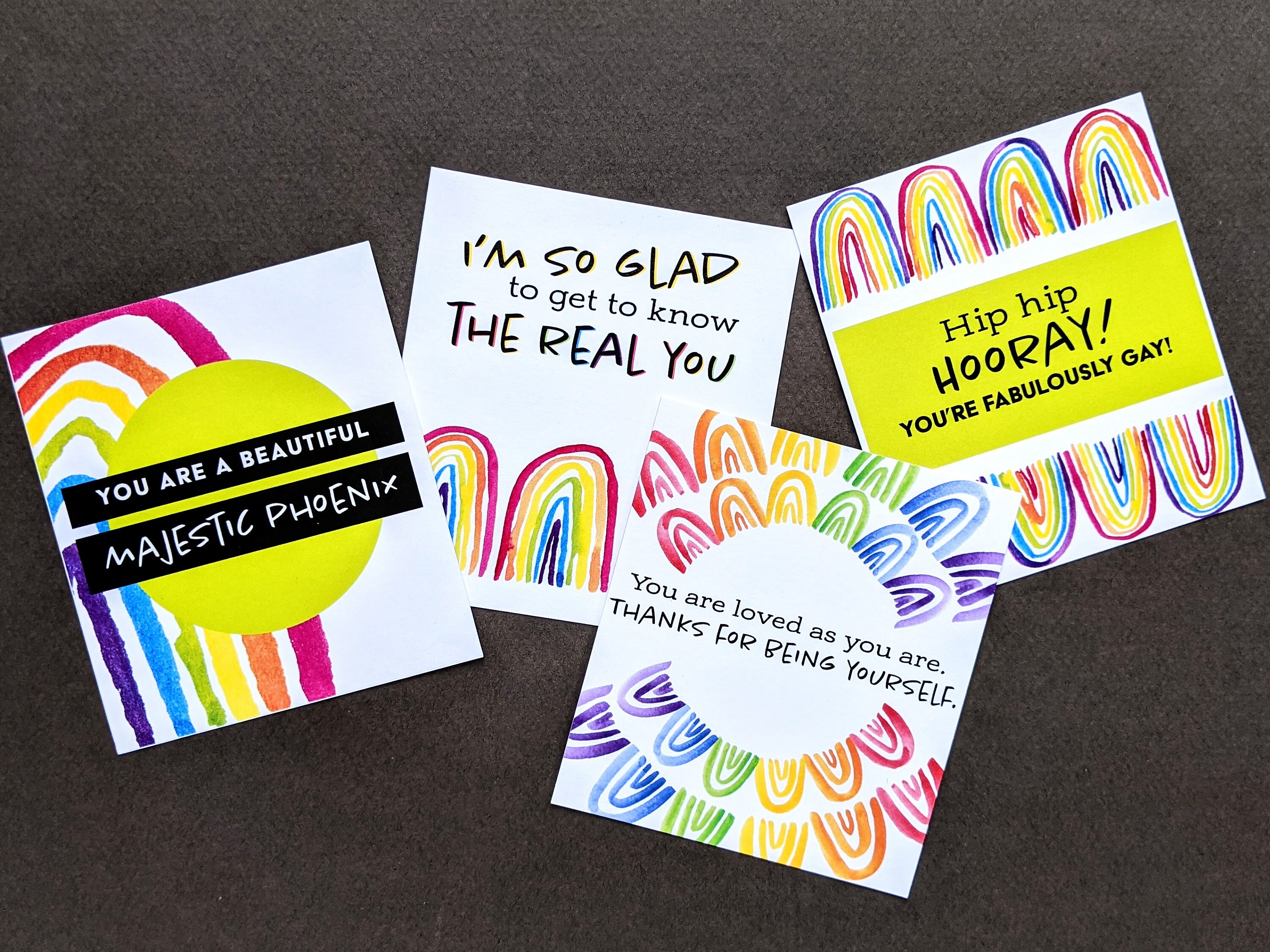 Celebrate PRIDE Mini Card // 12 LGBTQ Mini Printable Cards // - Etsy