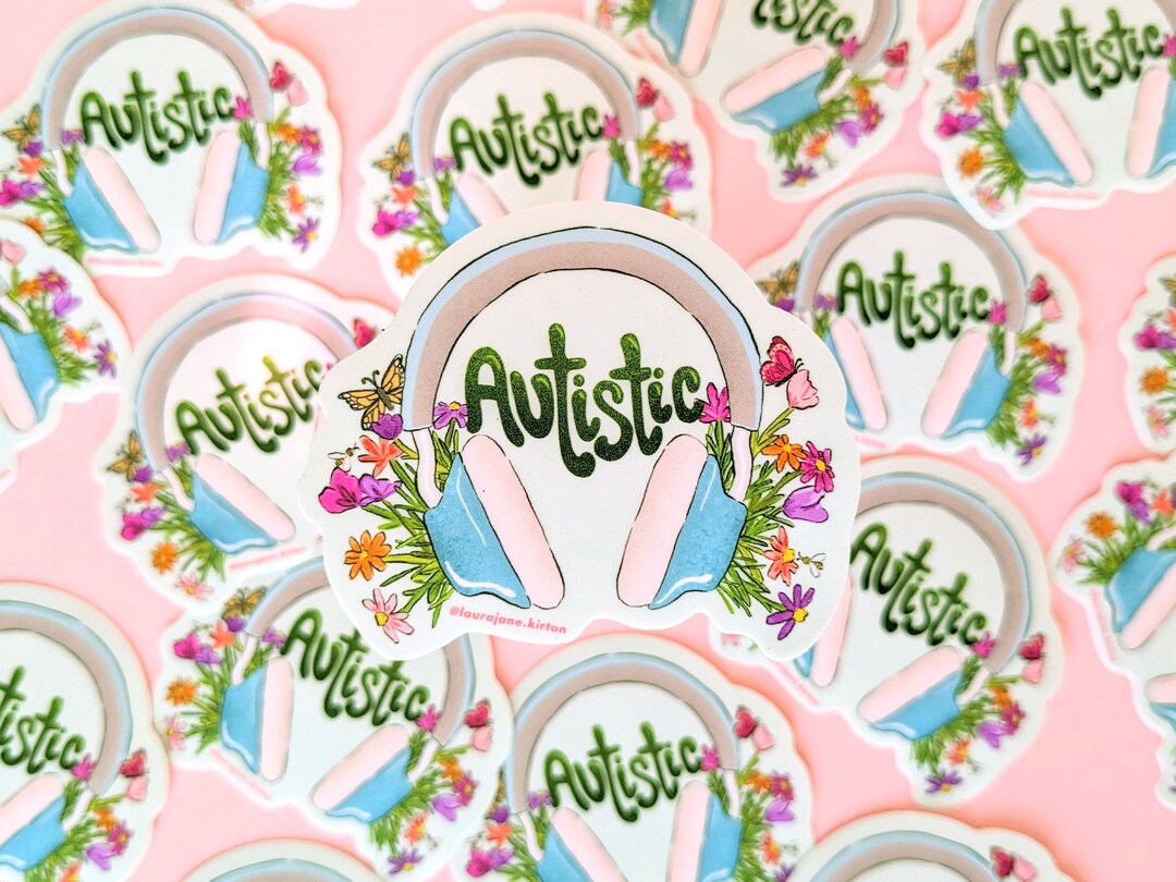 Autism Pride Floral Headphones Sticker // Waterproof Vinyl Sticker - Etsy
