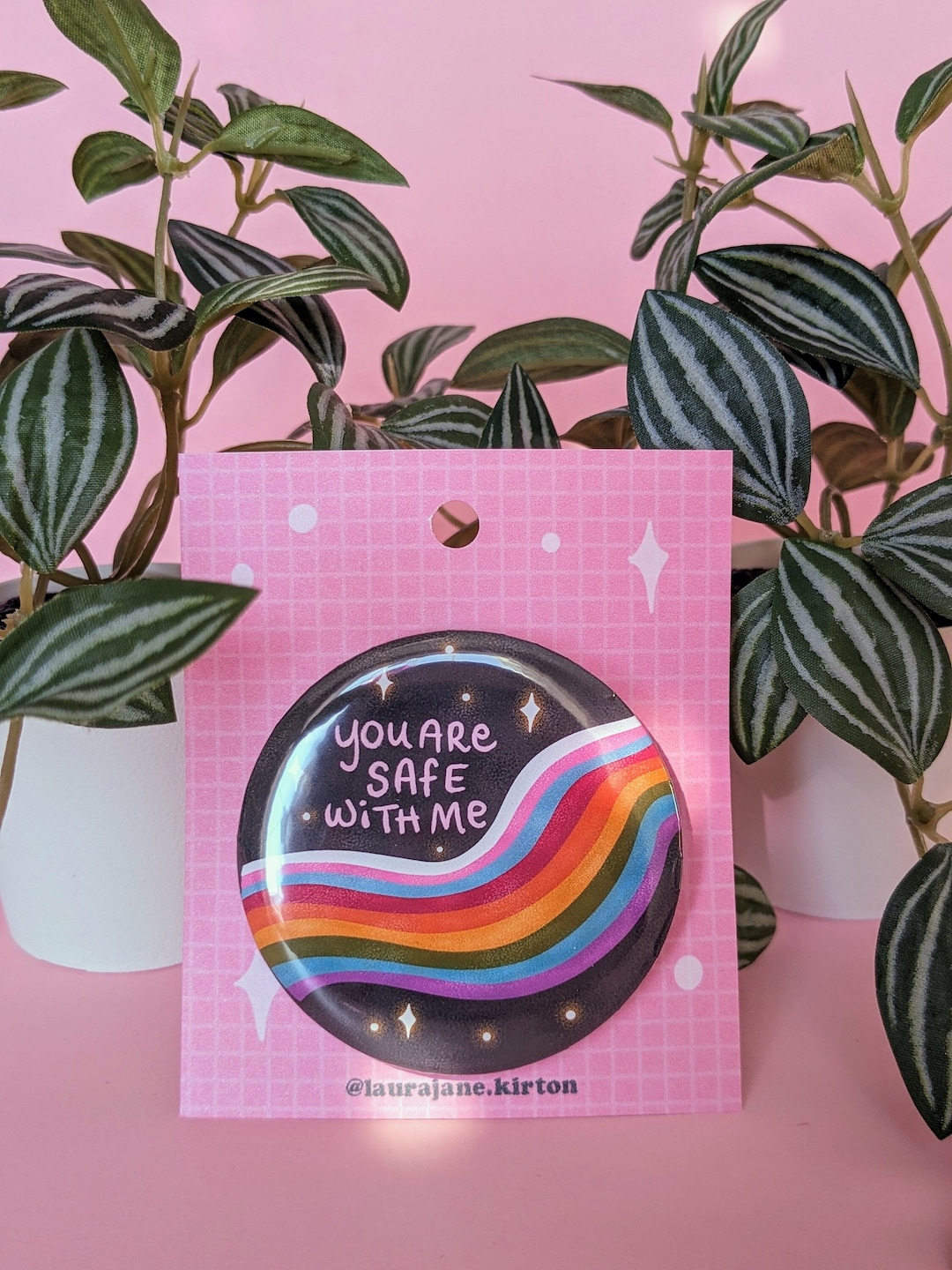 You Are Safe With Me LGBTQ Pride Ally Rainbow Pin - Etsy