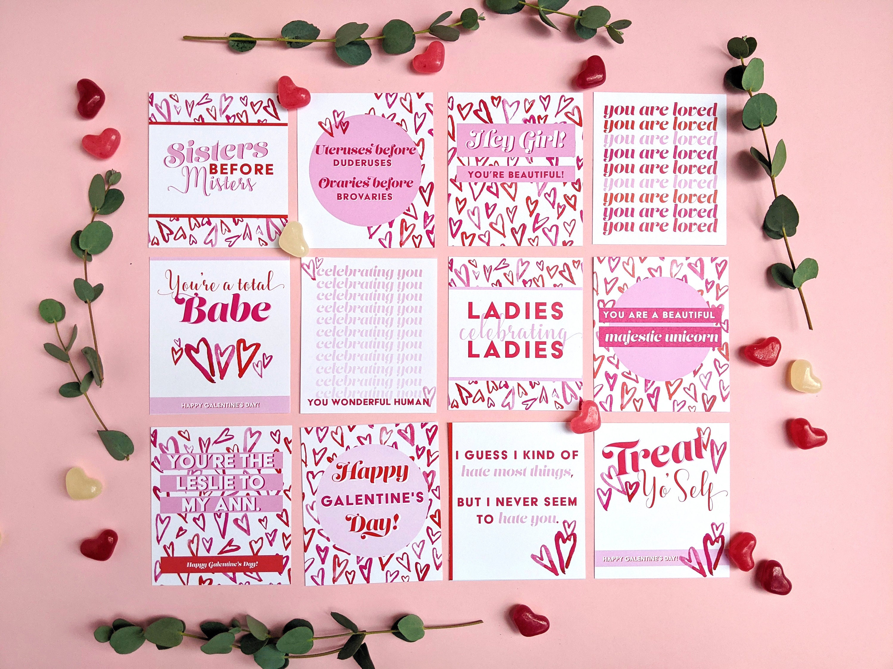 Galentine's Day Mini Printable Cards - Digital Download - Etsy