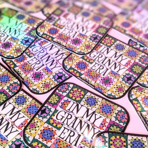 Granny Era Sticker: Crochet Granny Square, Waterproof Vinyl - Etsy