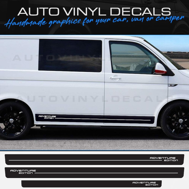 Volkswagen VW T5 T6 Side Stripe Styling Kit Vinyl Graphics Decal Dubbed ...