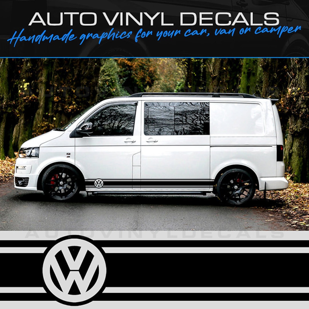 Volkswagen VW T5 T6 Side Stripe Styling Kit Vinyl Graphics Decal Dubbed ...