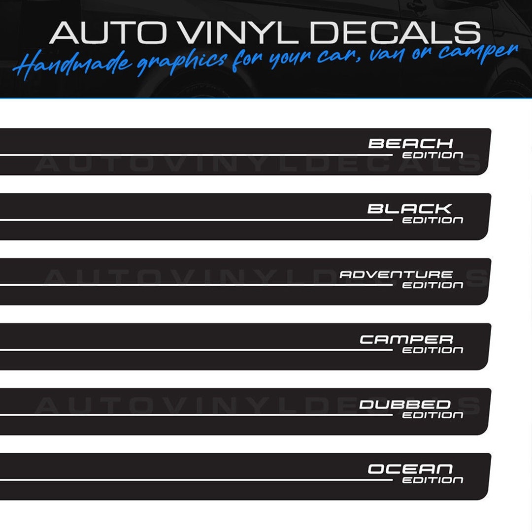 Volkswagen VW T5 T6 Side Stripe Styling Kit Vinyl Graphics Decal Dubbed ...