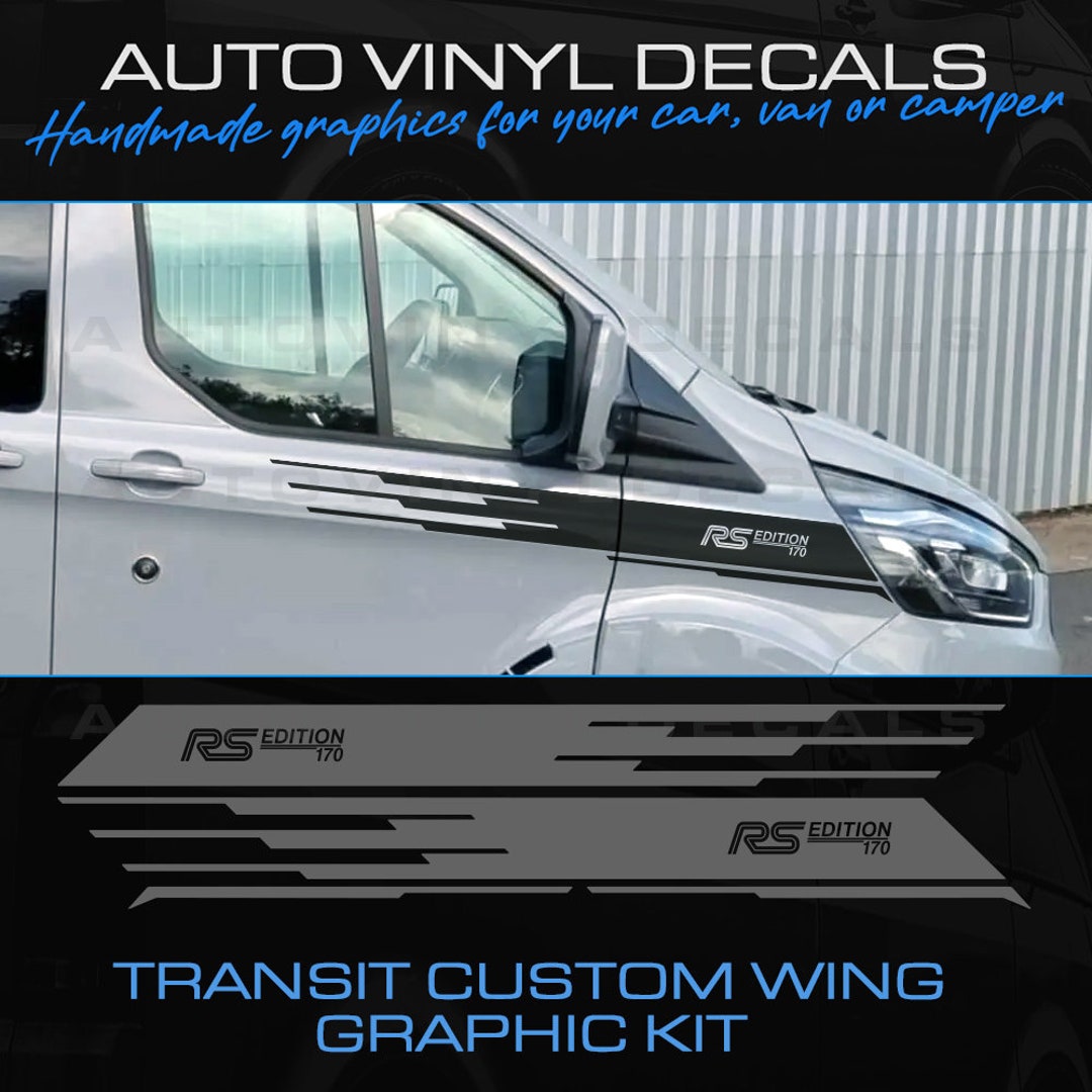 Ford Transit Custom Van Sport Side Wing Door RS Graphics Decals Styling ...