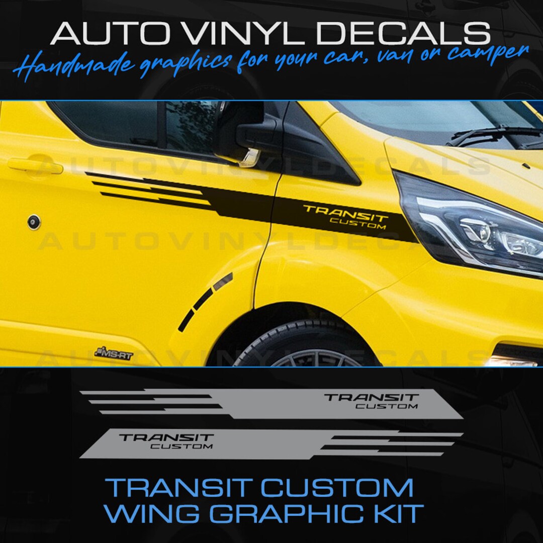 Ford Transit Custom Van Sport Side Wing Door Graphics Decals Styling ...