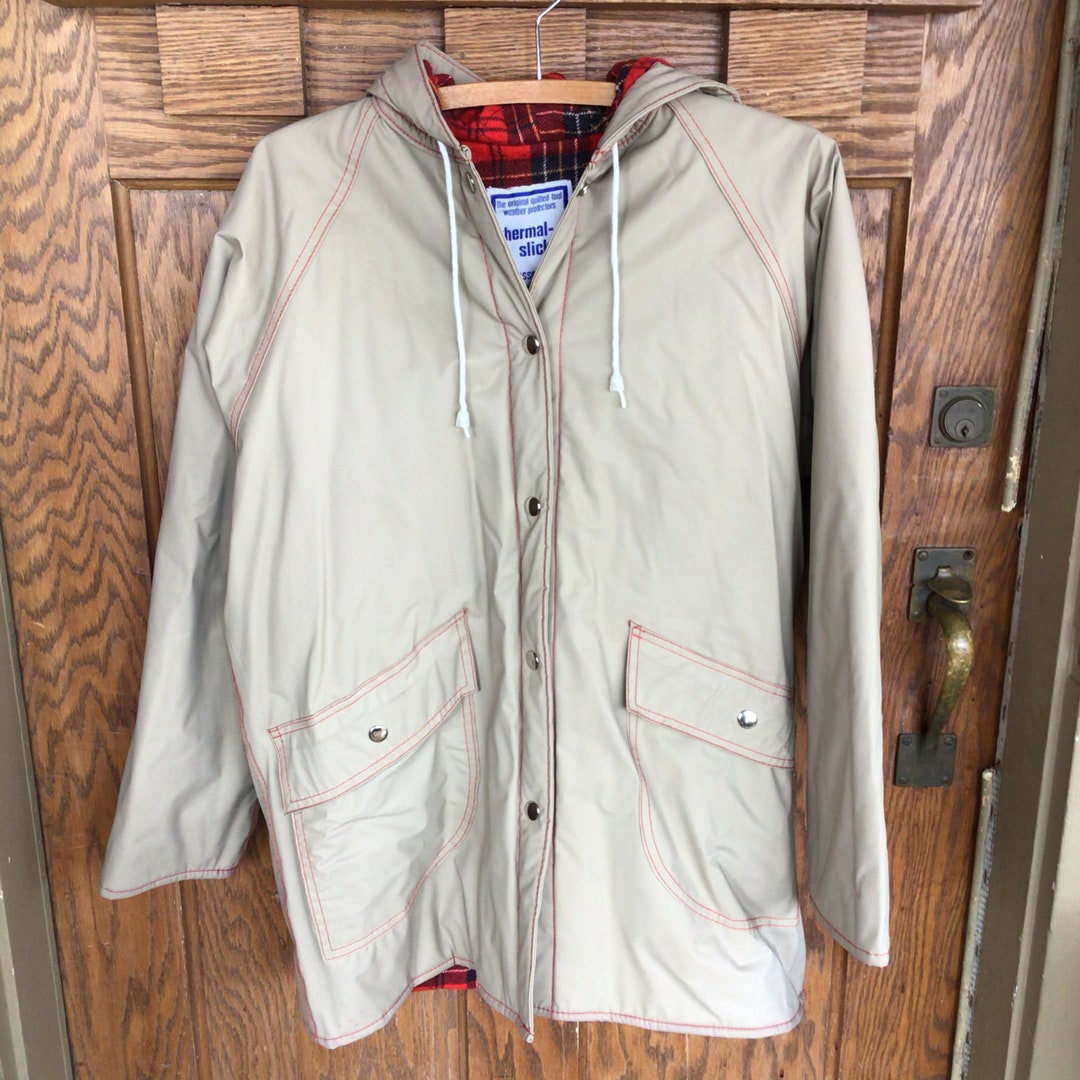 Vintage Lined Raincoat Tan Vintage Raincoat With Quilted Flannel Lining ...