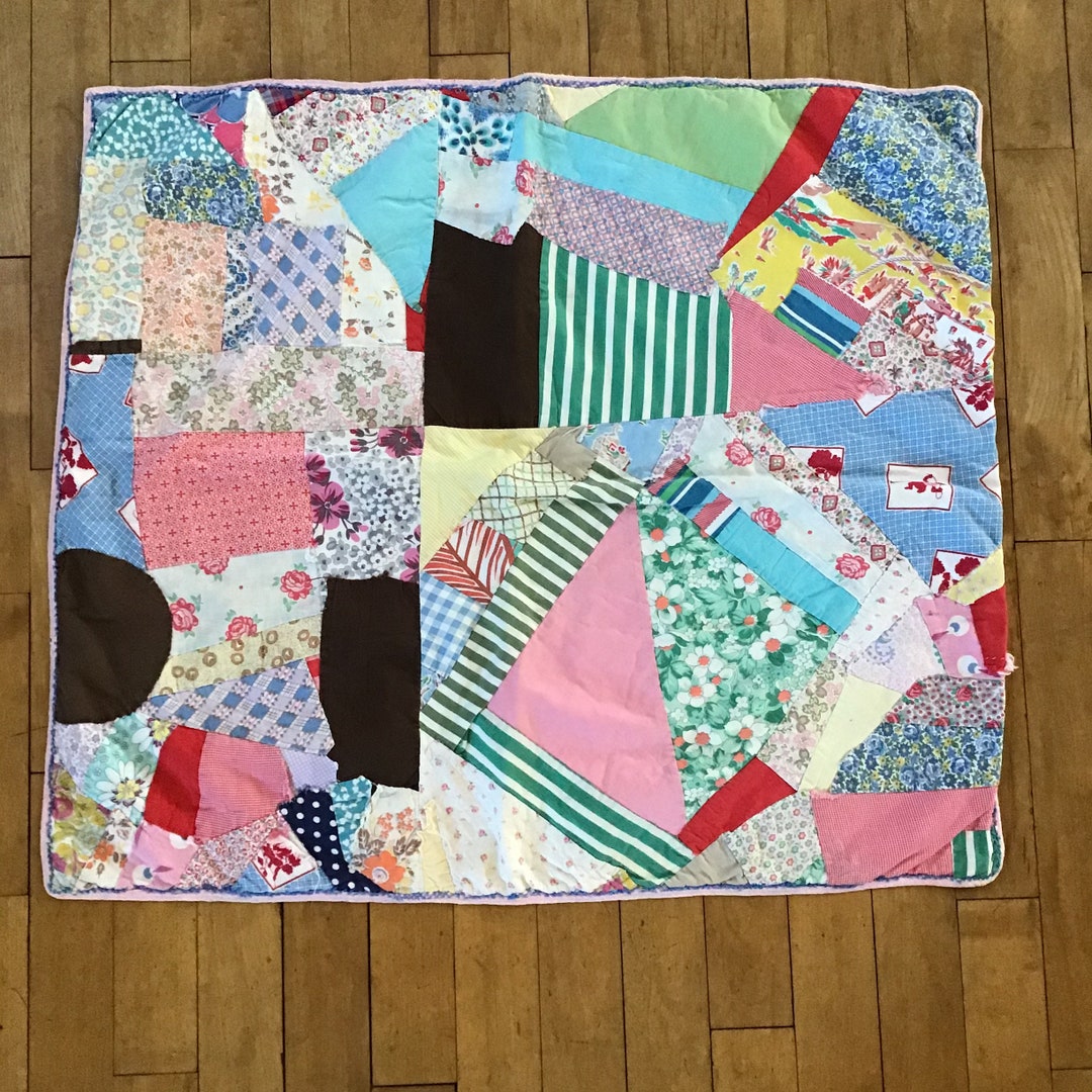 Vintage Crazy Quilt Table Runner - Small Vintage Quilt - Vintage ...