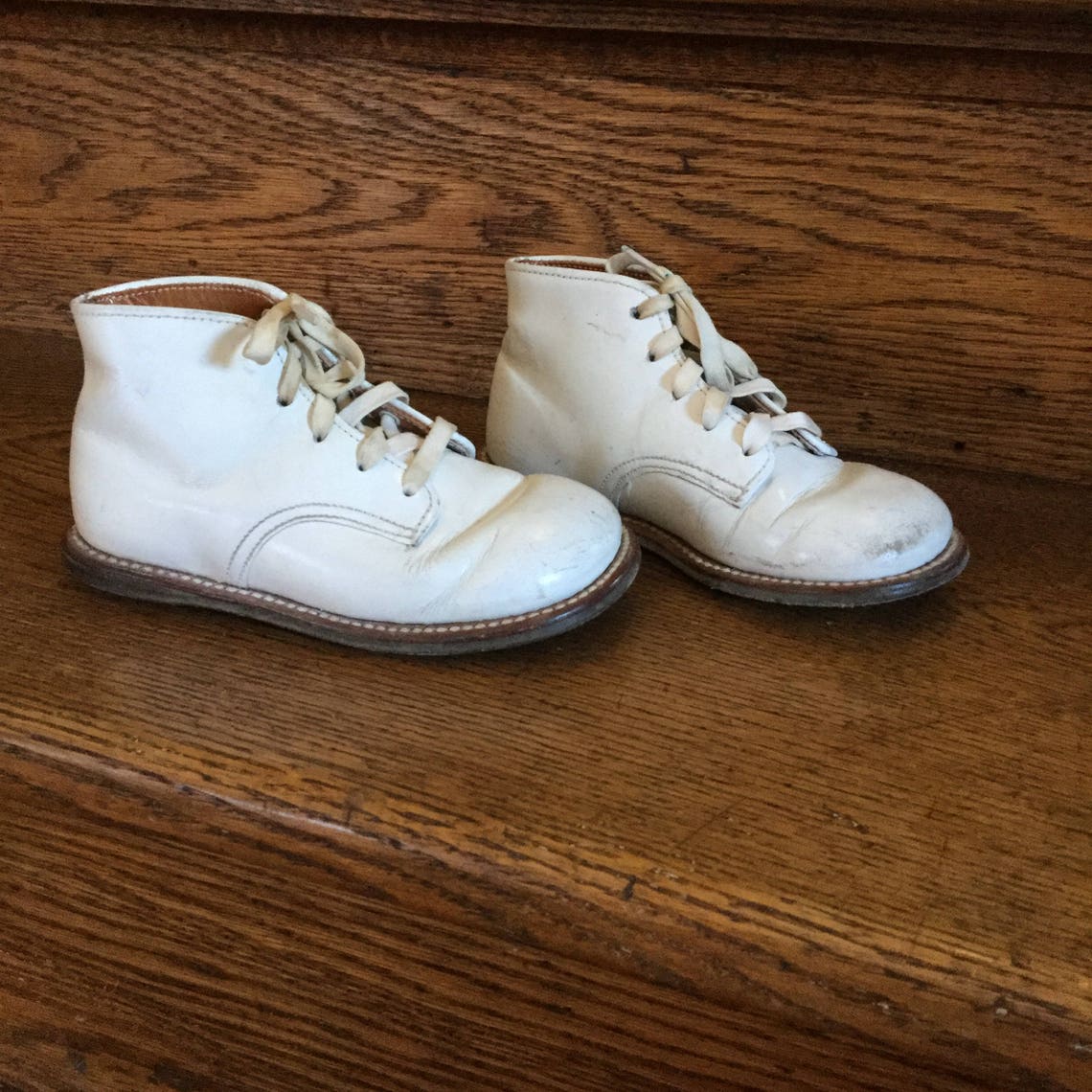 Vintage Stride Rite Baby Shoes White Leather Vintage Baby | Etsy