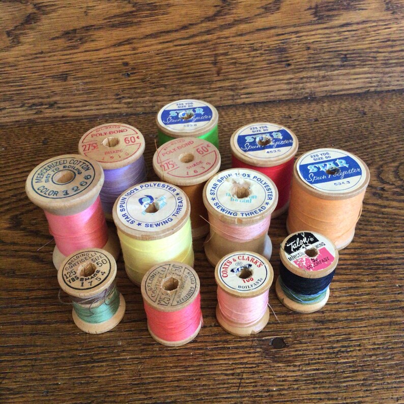 Collection of Vintage Thread Spools Set of 12 Wooden Spools - Etsy