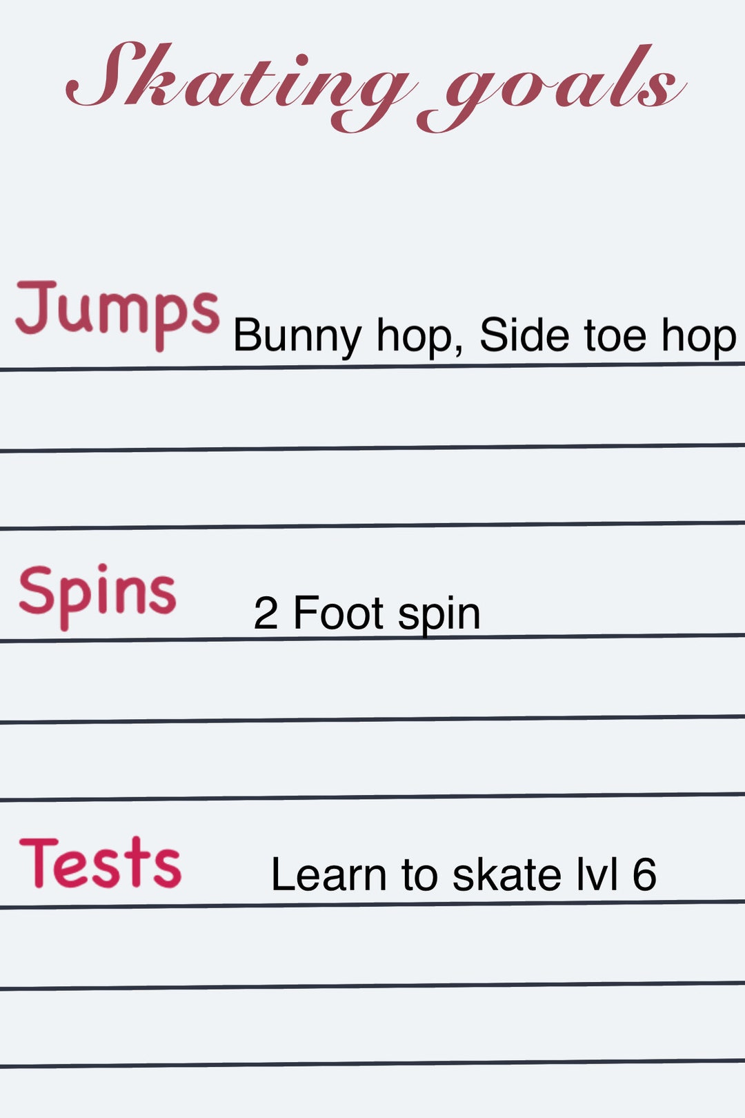 Figure Skating Goal Tracker - Etsy