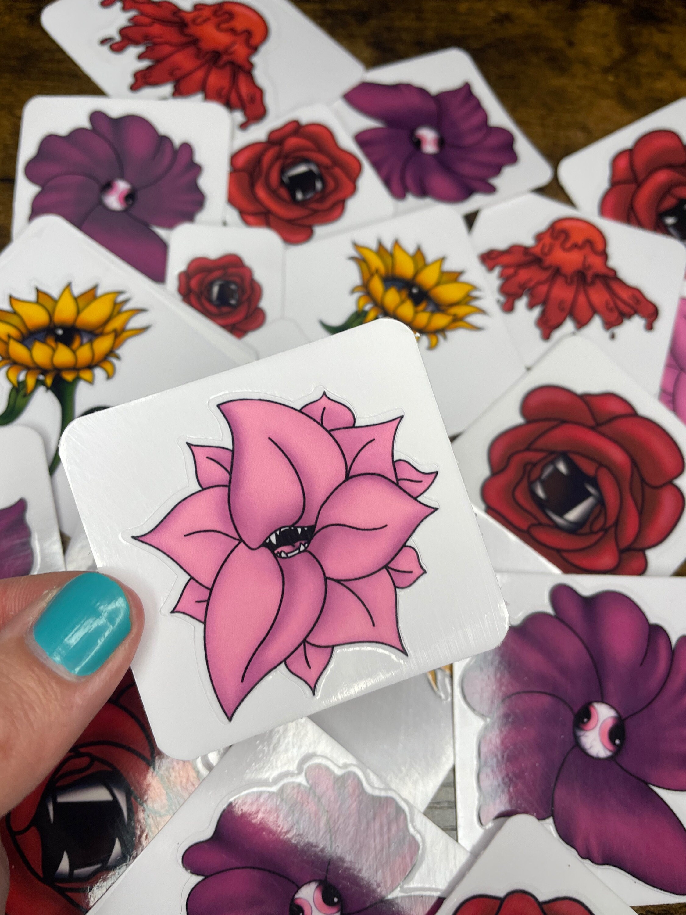 Creepy Flower Sticker Pack - Etsy