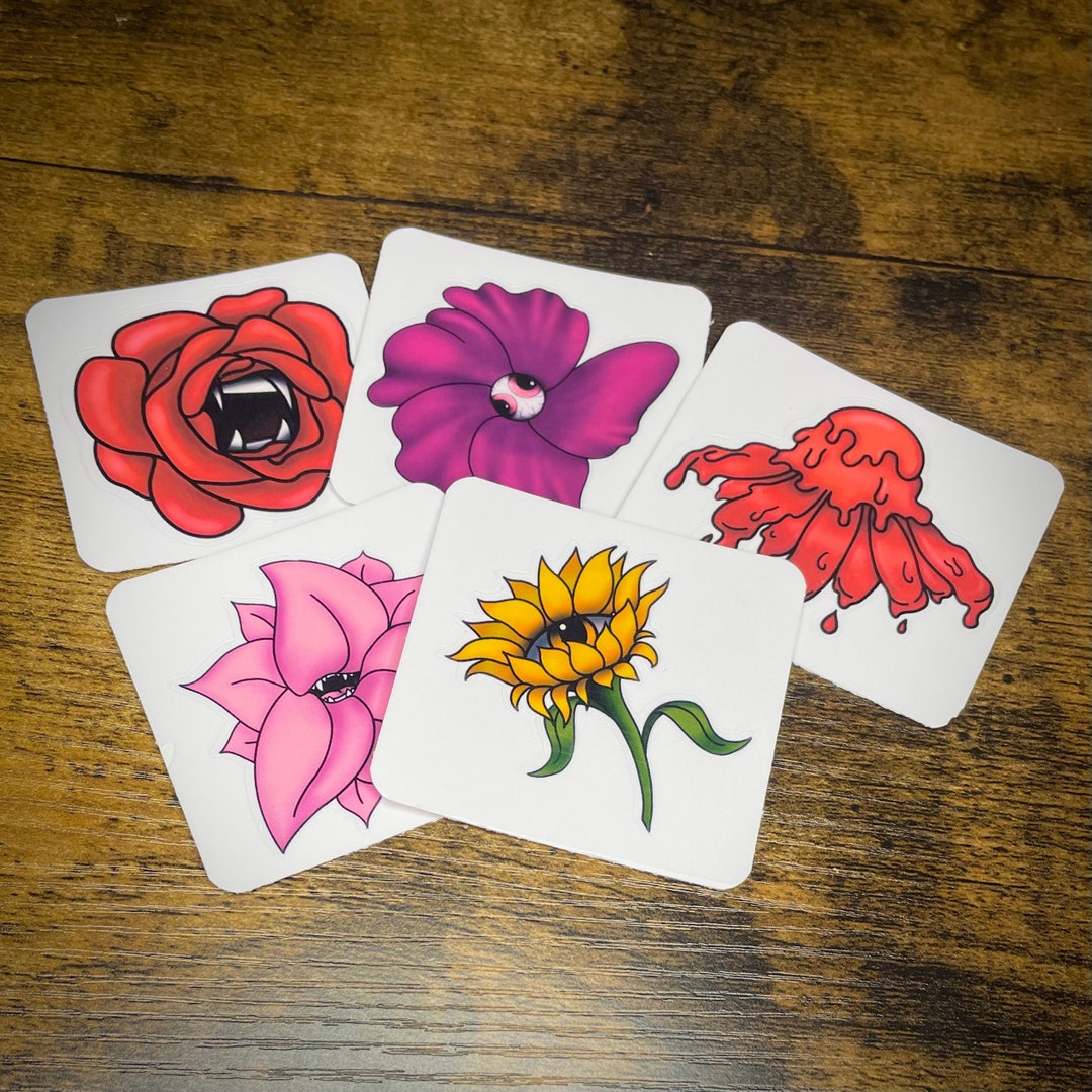 Creepy Flower Sticker Pack - Etsy