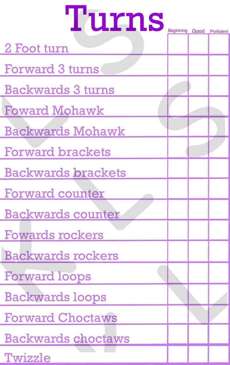 Figure Skating Turn Tracker - Etsy