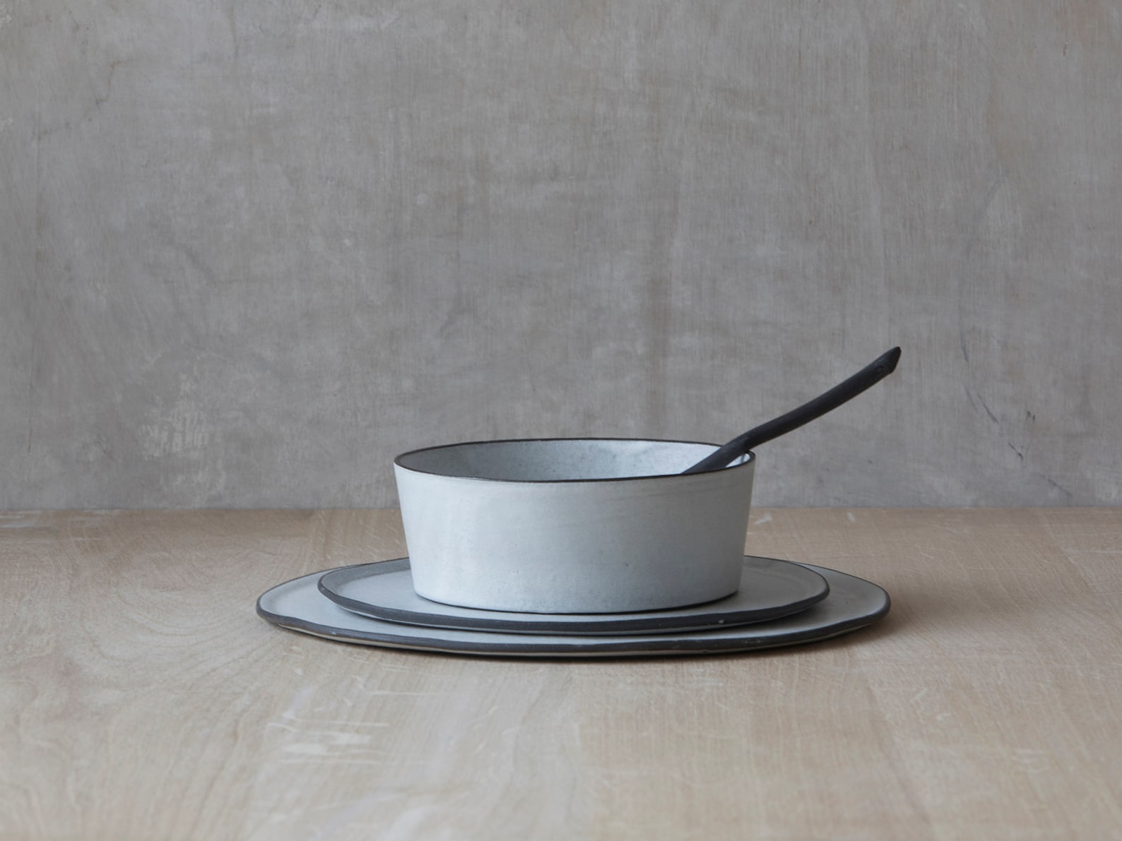 Ceramic Dinnerware Set for 2 Main Course Plates White Modern | Etsy