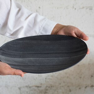 Ceramic Black Serving Platter - Etsy