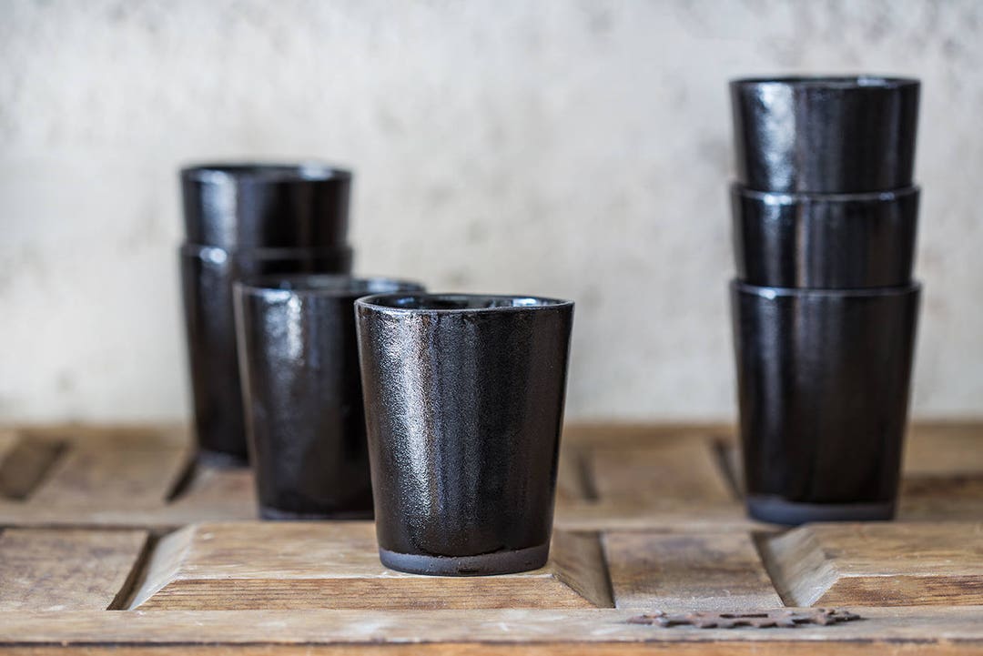 Black Espresso Mug Set, Modern Espresso Cups - Etsy