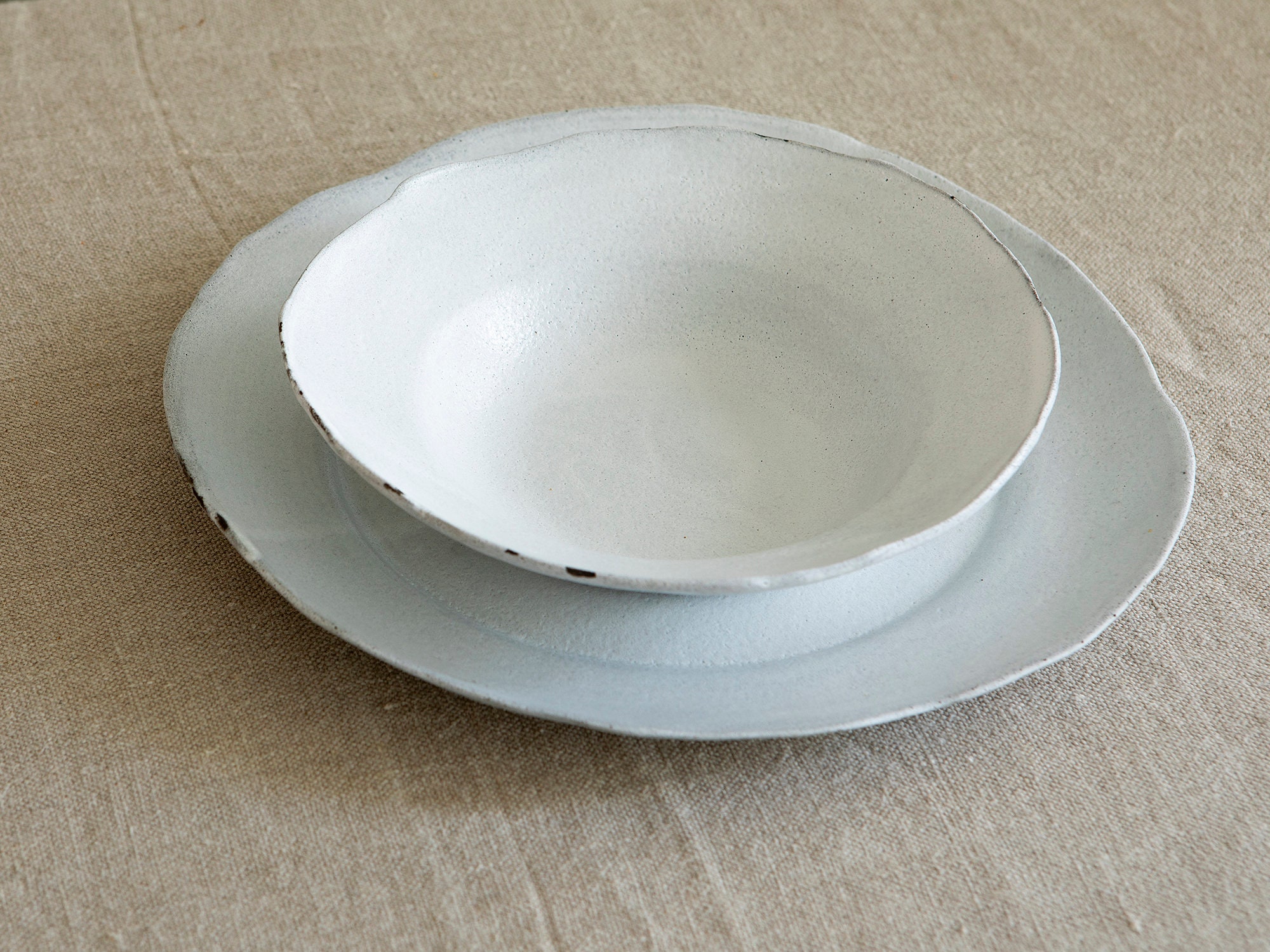 Contemporary Ceramic Dinnerware Set of 2 Dinner Plate Salad - Etsy